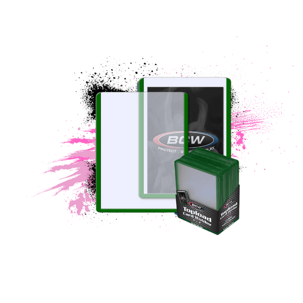 3x4 BCW Toploader: Green Border 25 Count – Collectors Alchemy